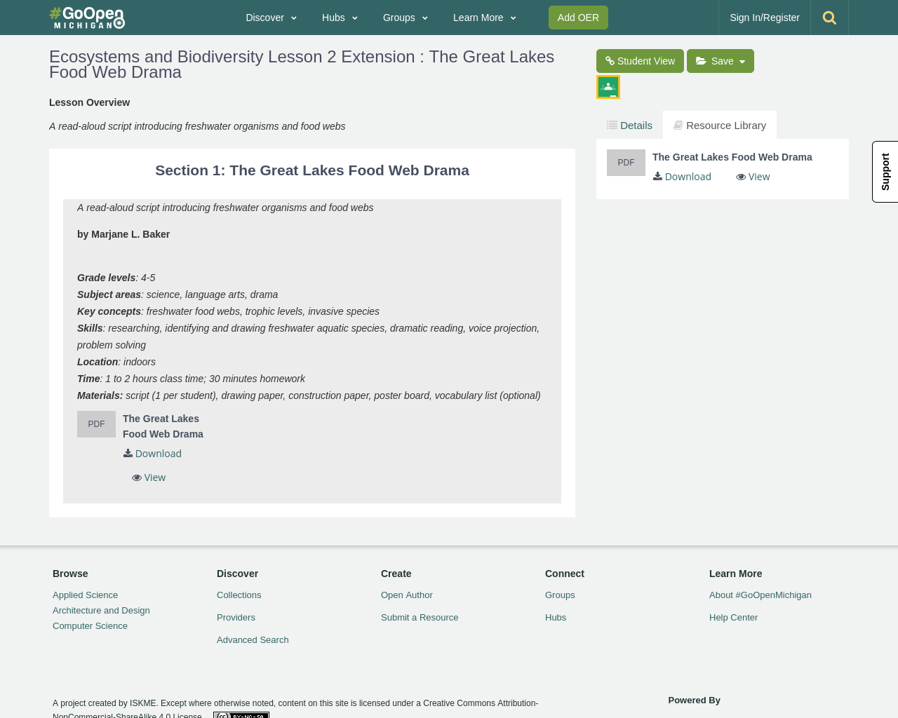 Ecosystems and Biodiversity Lesson 2 Extension : The Great Lakes Food ...