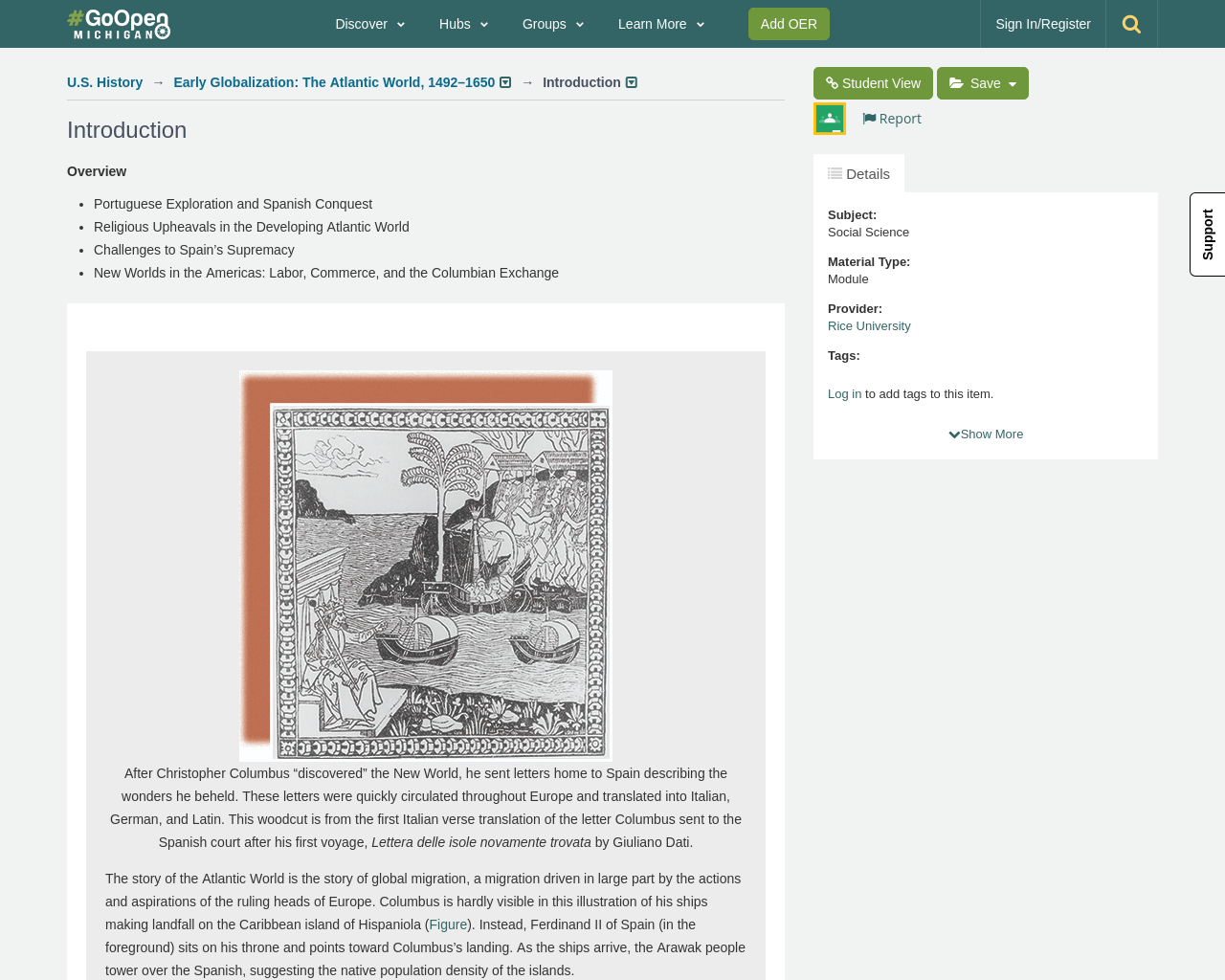 U.S. History, Early Globalization: The Atlantic World, 1492–1650 ...