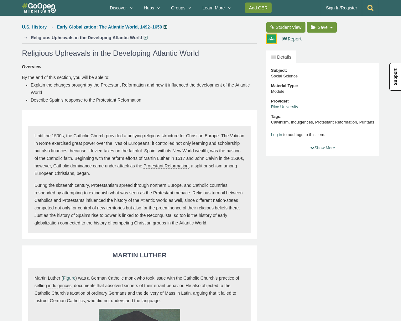 U.S. History, Early Globalization: The Atlantic World, 1492–1650 ...