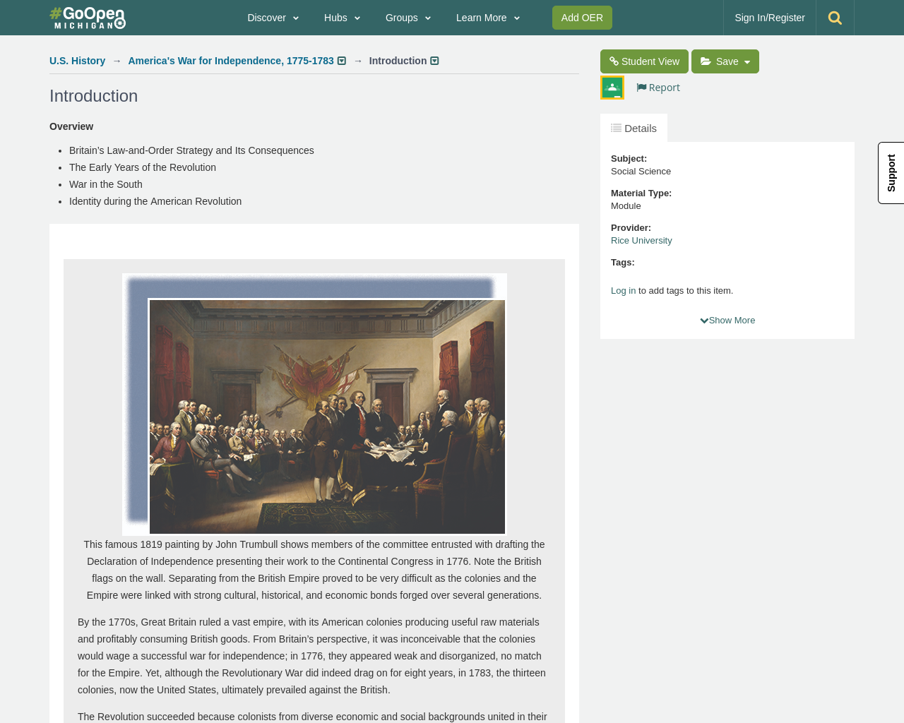 U.S. History, America's War for Independence, 1775-1783, Introduction ...