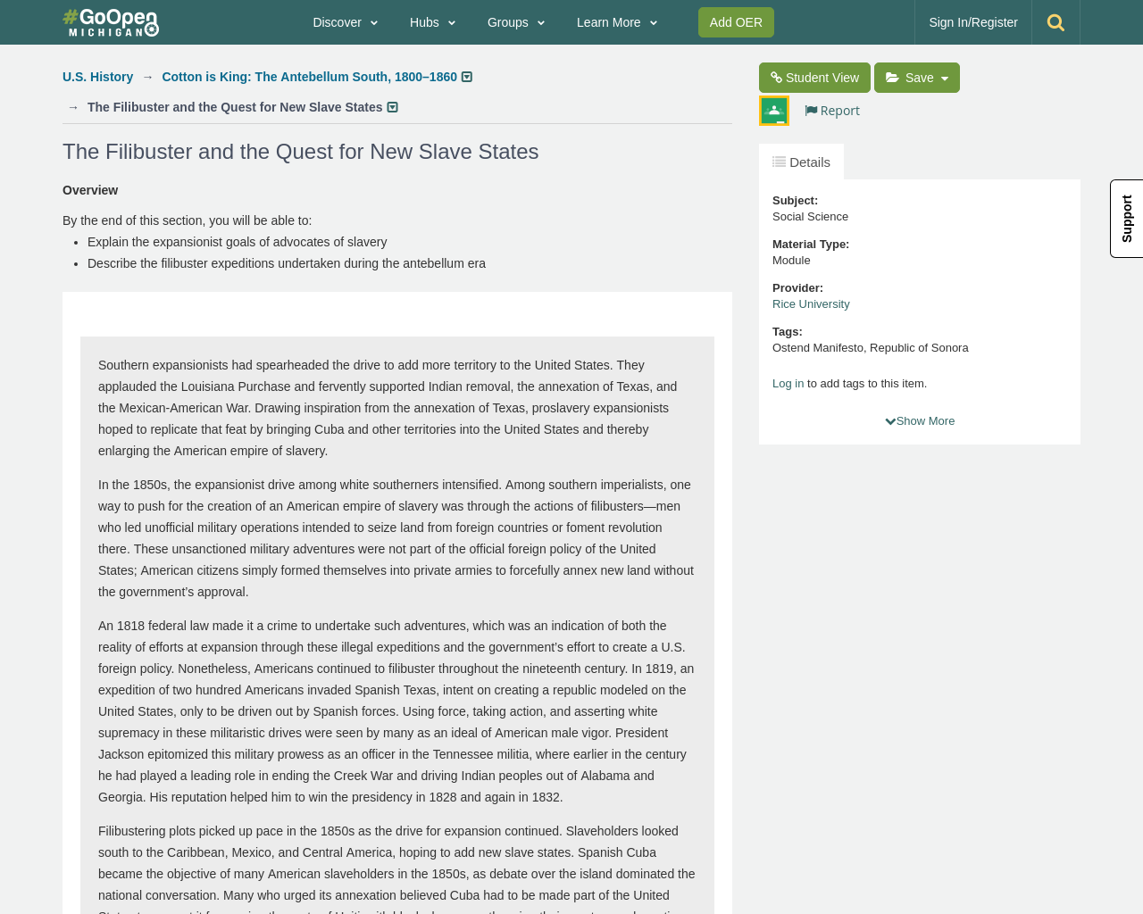 U.S. History, Cotton is King: The Antebellum South, 1800–1860, The ...