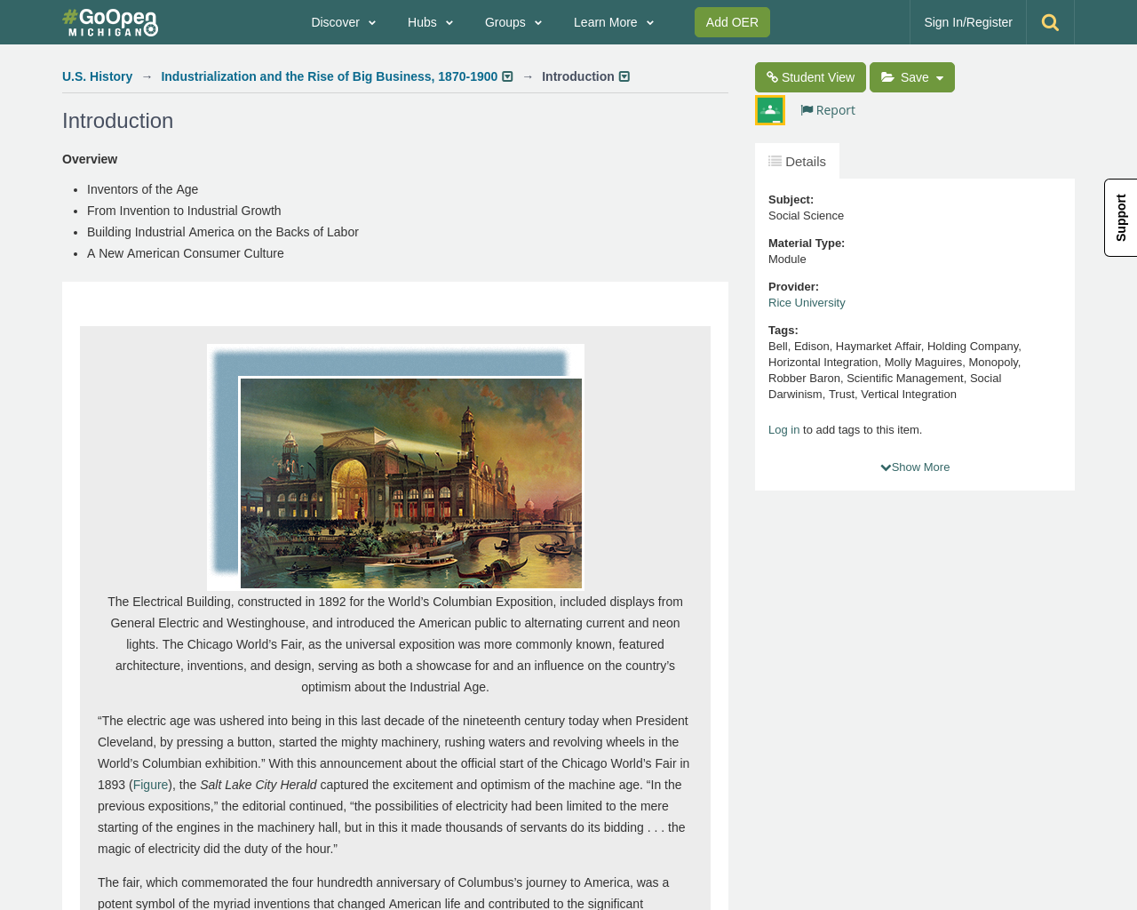 U.S. History, Industrialization and the Rise of Big Business, 1870-1900 ...