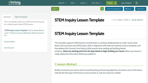 STEM Inquiry Lesson Template | GoOpenMichigan
