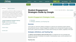 Student Engagement Strategies Guide by Google | GoOpenMichigan