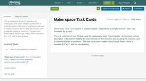 Makerspace Task Cards | GoOpenMichigan