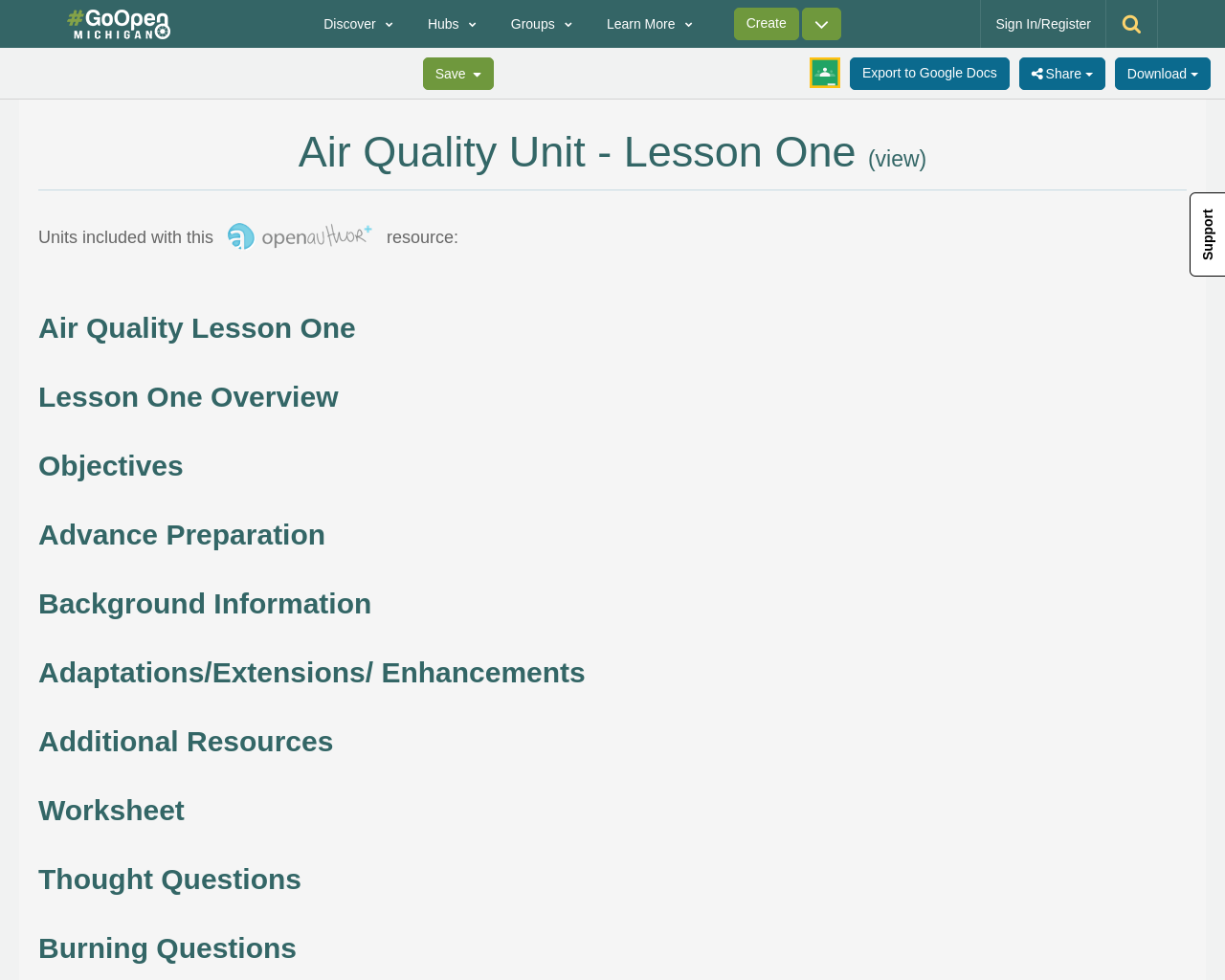 Air Quality Unit - Lesson 1 : What Gets Into the Air? | GoOpenMichigan