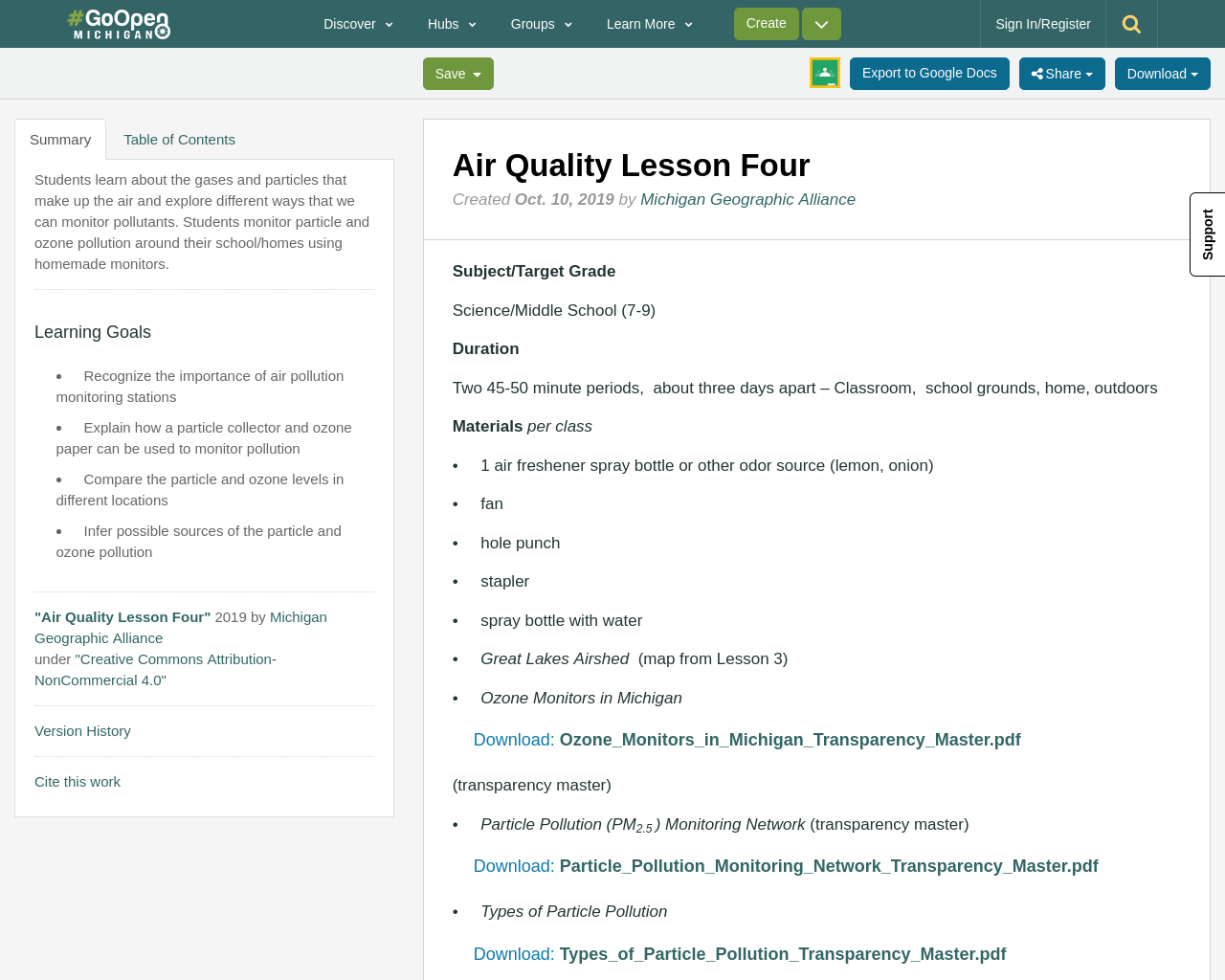 Air Quality Lesson 4 : How Can We Monitor Air Quality? | GoOpenMichigan