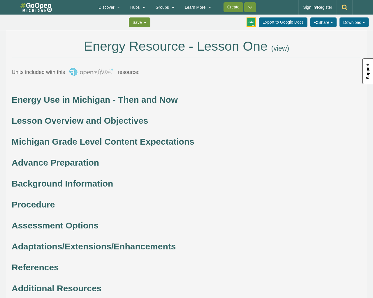 Energy Resource - Lesson 1 : Energy Use in Michigan - Then and Now ...
