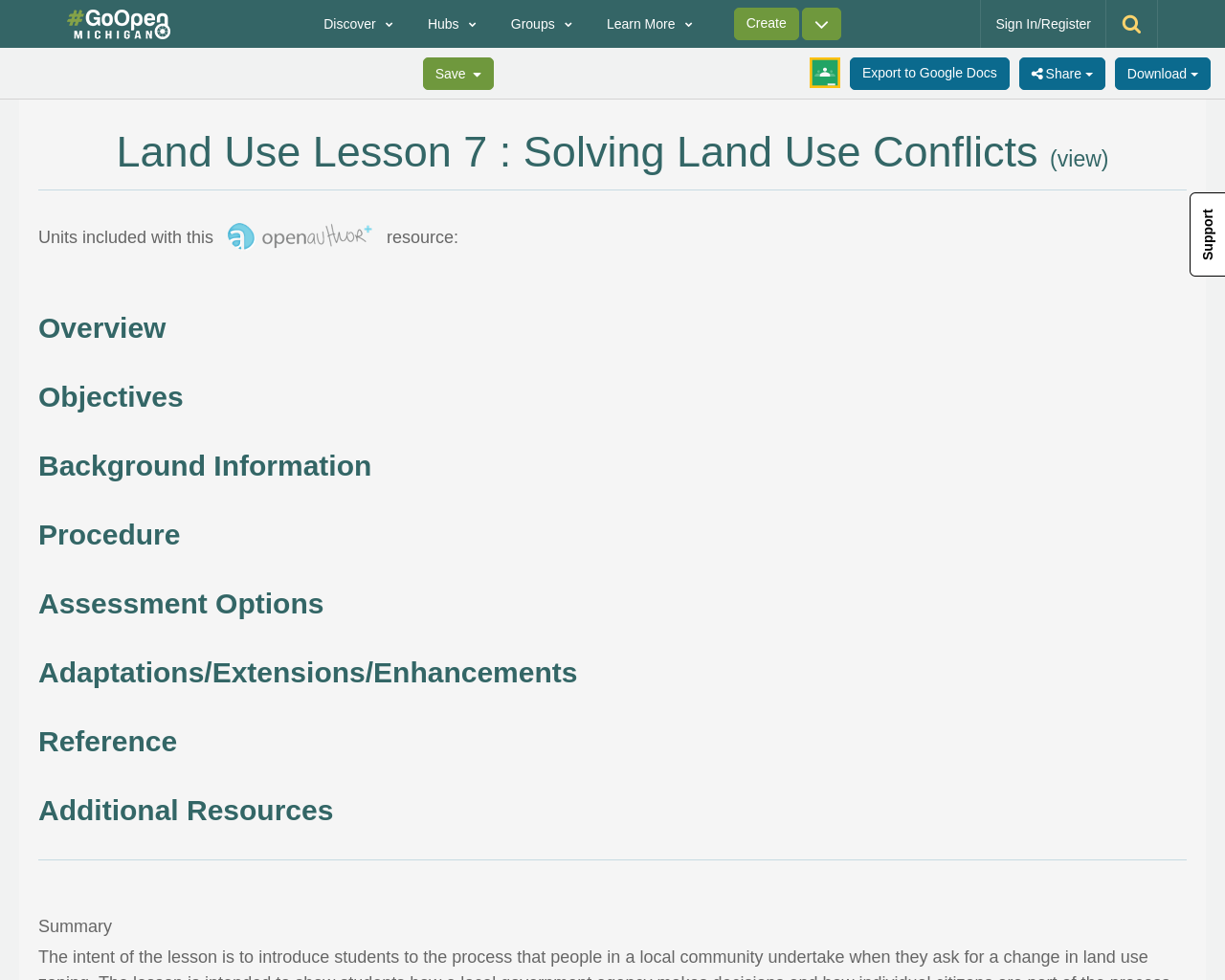 Land Use Lesson 7 : Solving Land Use Conflicts | GoOpenMichigan