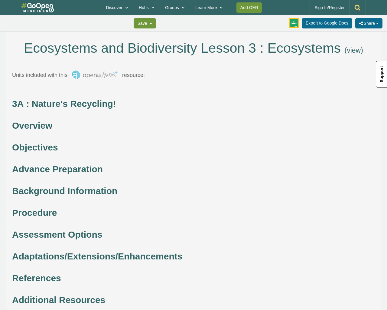 Ecosystems and Biodiversity Lesson 3 : Ecosystems | GoOpenMichigan